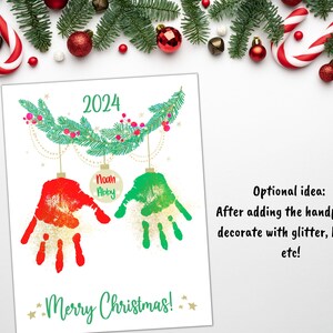 2024 Christmas Handprint Craft 2 Kids Toddlers Twins, 2024 Handprint ...