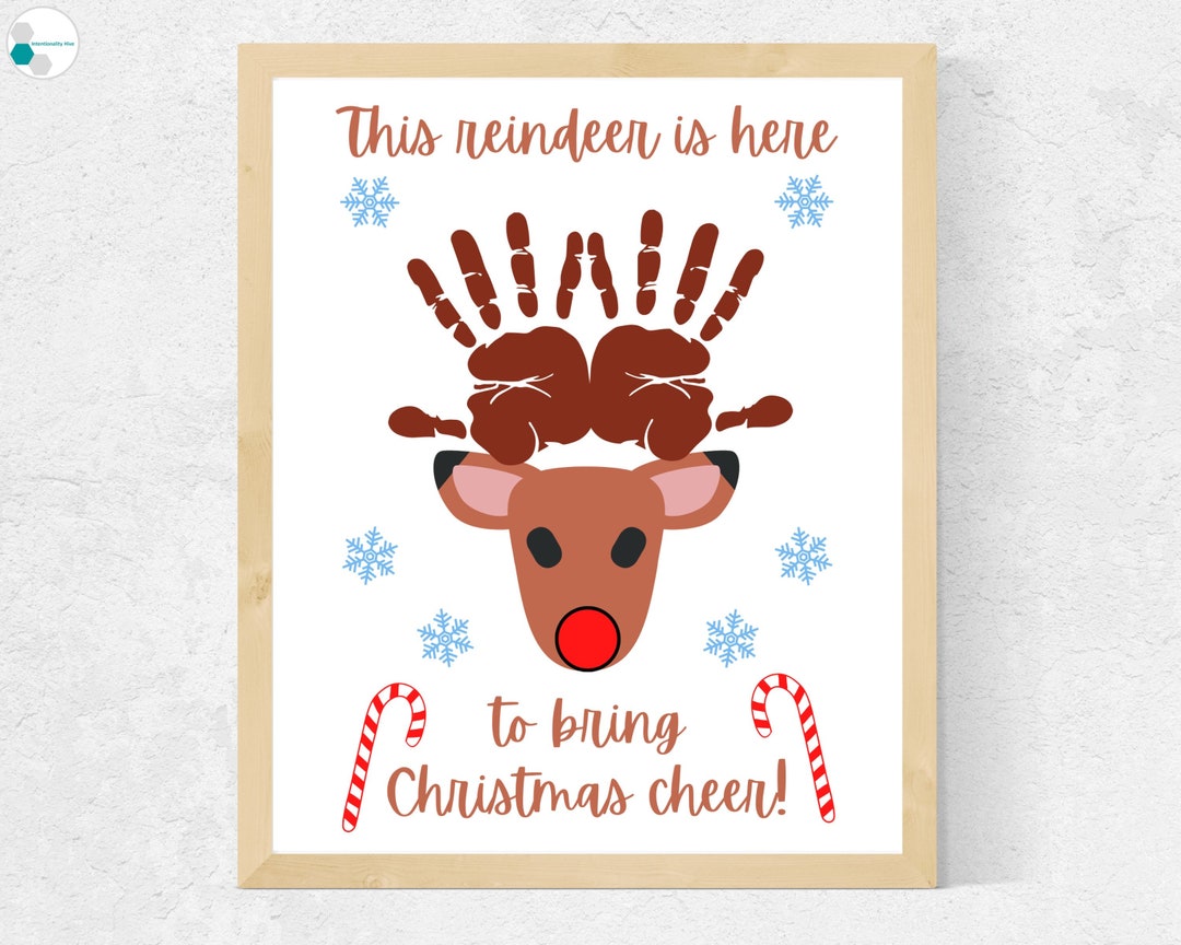 Reindeer Handprint Printable Craft | Christmas Craft for Infant ...