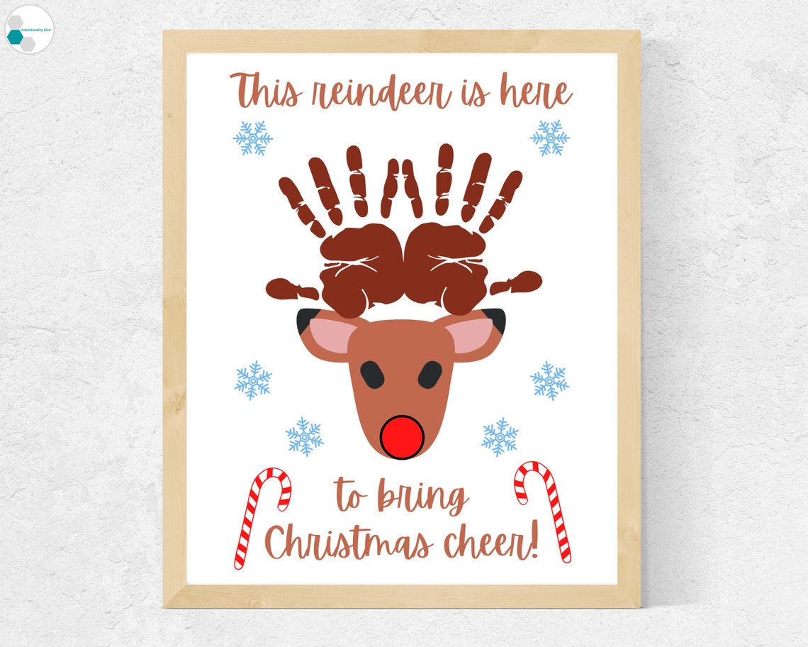 Reindeer Handprint Printable Craft | Christmas Craft for Infant ...