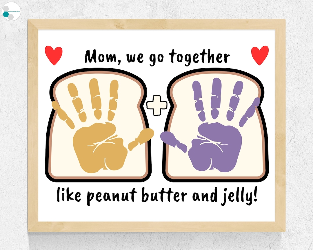 Mom Handprint Art, PBJ Mother's Day Handprint Craft Printable, Mommy ...
