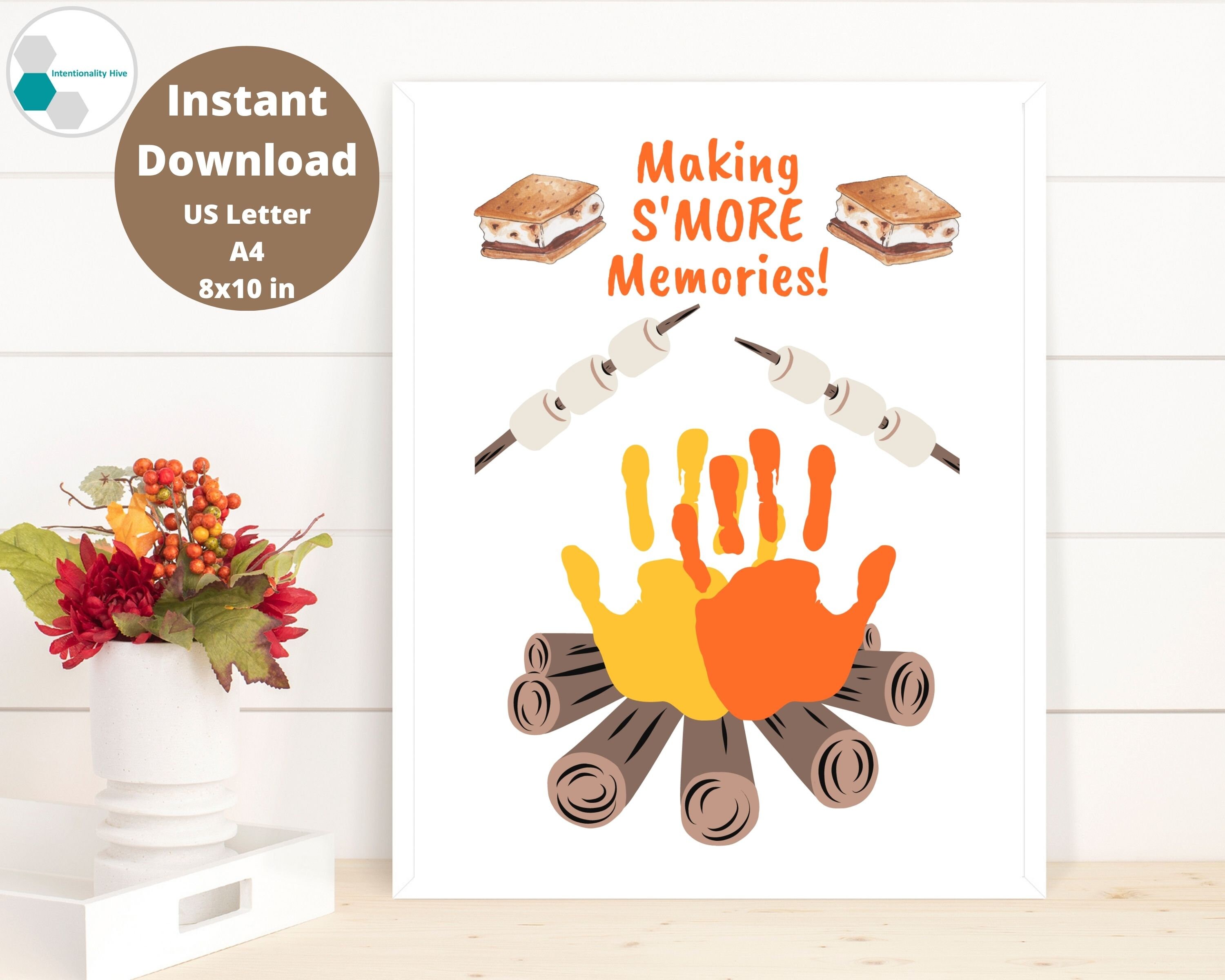 Campfire Handprint Art Making Smore Memories Camping Craft - Etsy
