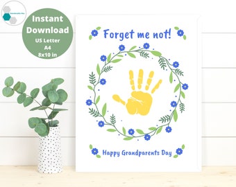 Grandparents Day Handprint Art Craft Gift for Grandparents - Etsy