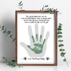 Daddy Handprint Poem High Five, Dad Handprint Craft Daddy Hands Poem ...