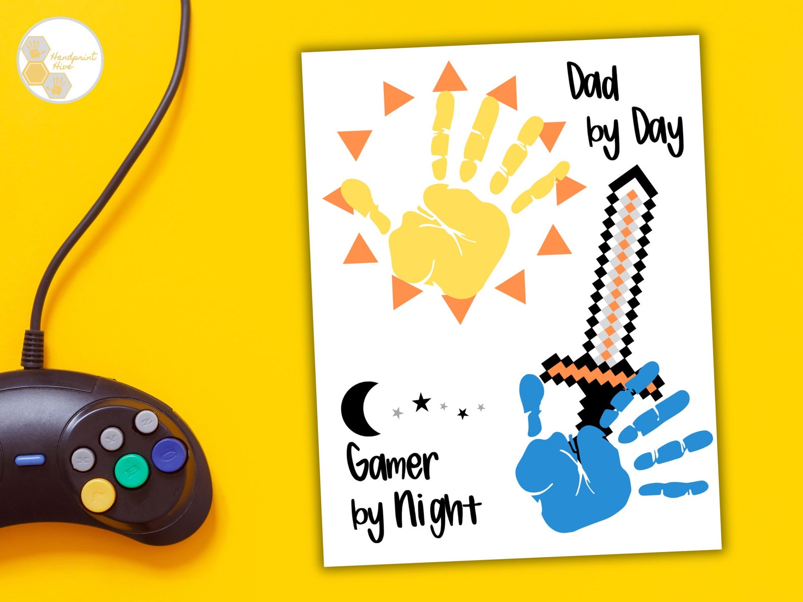 Gamer Father's Day Handprint Footprint Art Crafts, 1st Father's Day ...