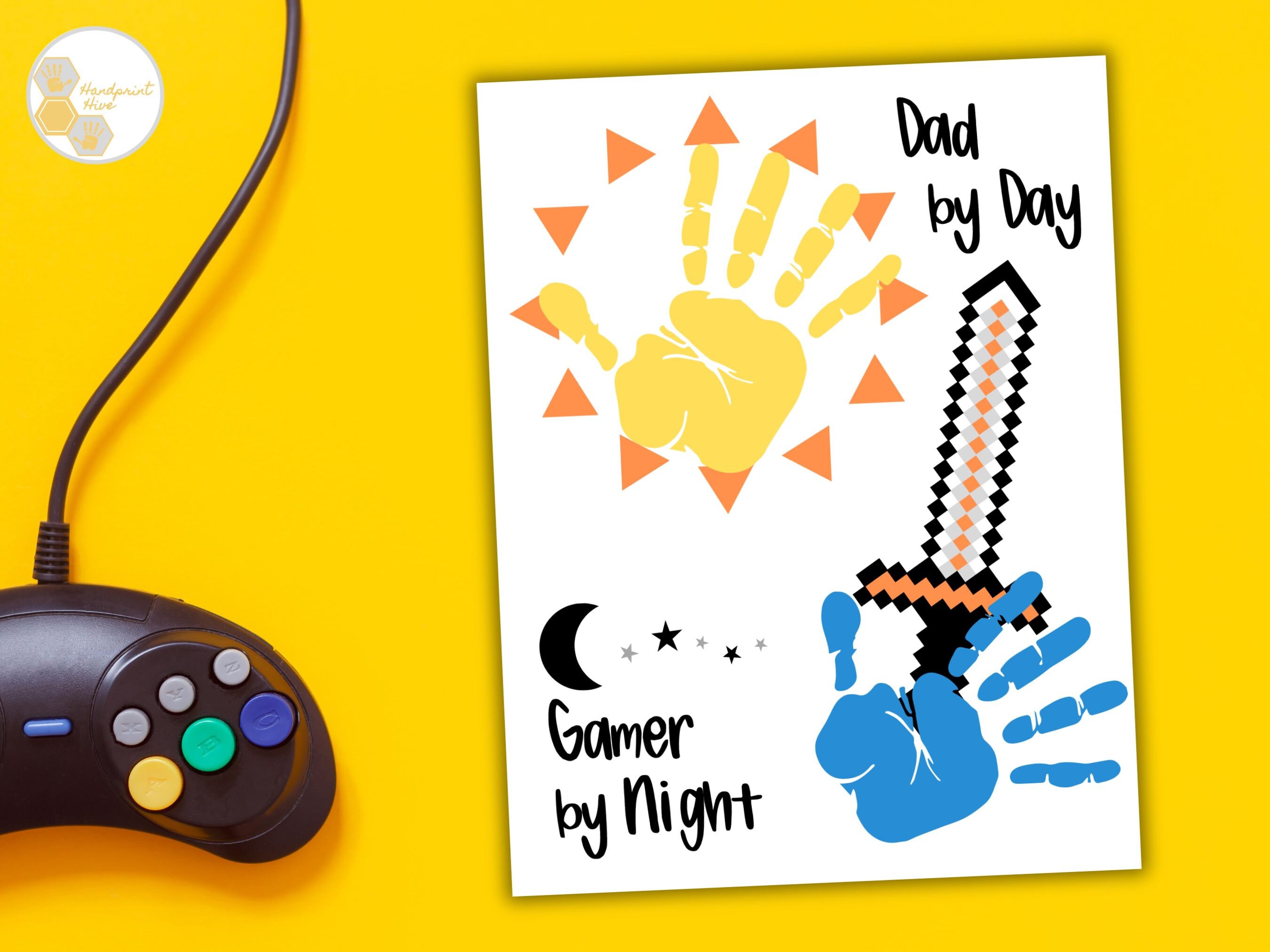 Gamer Father's Day Handprint Footprint Art Crafts, 1st Father's Day ...