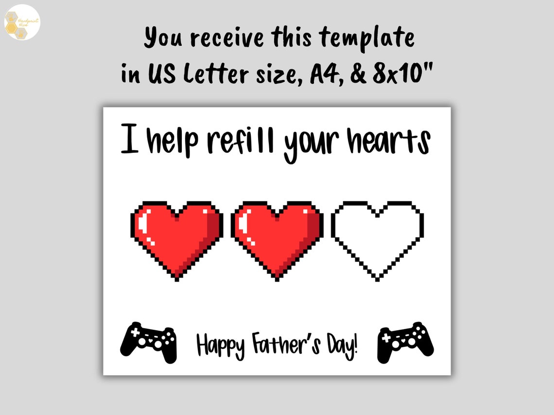 Handprint Gamer Dad Father's Day Gift, Personalized Gamer Father's Day ...