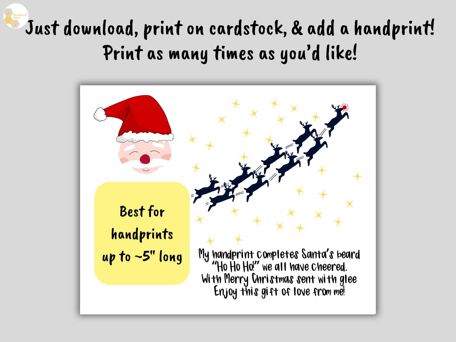 Santa Handprint Art Poem, Santa Beard Handprint Craft for Toddler Baby ...