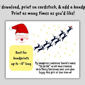 Santa Handprint Art Poem, Santa Beard Handprint Craft for Toddler Baby ...