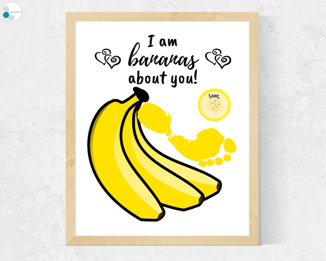 Infant Footprint Printable Bananas About You | Toddler / Baby Gift to ...