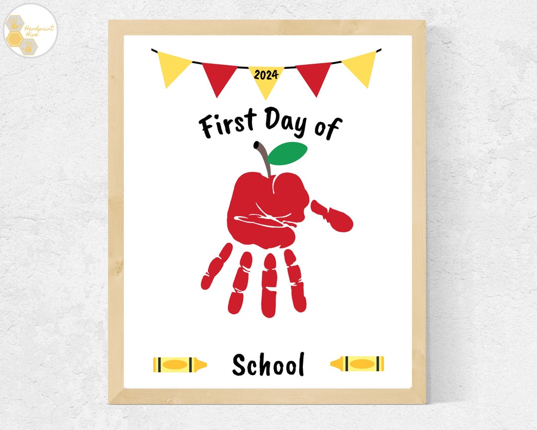 First Day of School Handprint Craft 2024, Apple Back to School ...