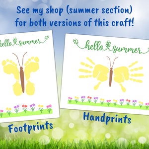 Summer Footprint Butterfly Craft, Hello Summer Craft for Toddlers Kids ...