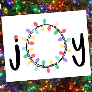 Joy Christmas Fingerprint Art Craft, Fingerprint Christmas Lights Craft ...