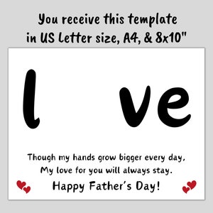 Father's Day Handprint Art Craft for Toddler Baby Kids, Love Handprint ...