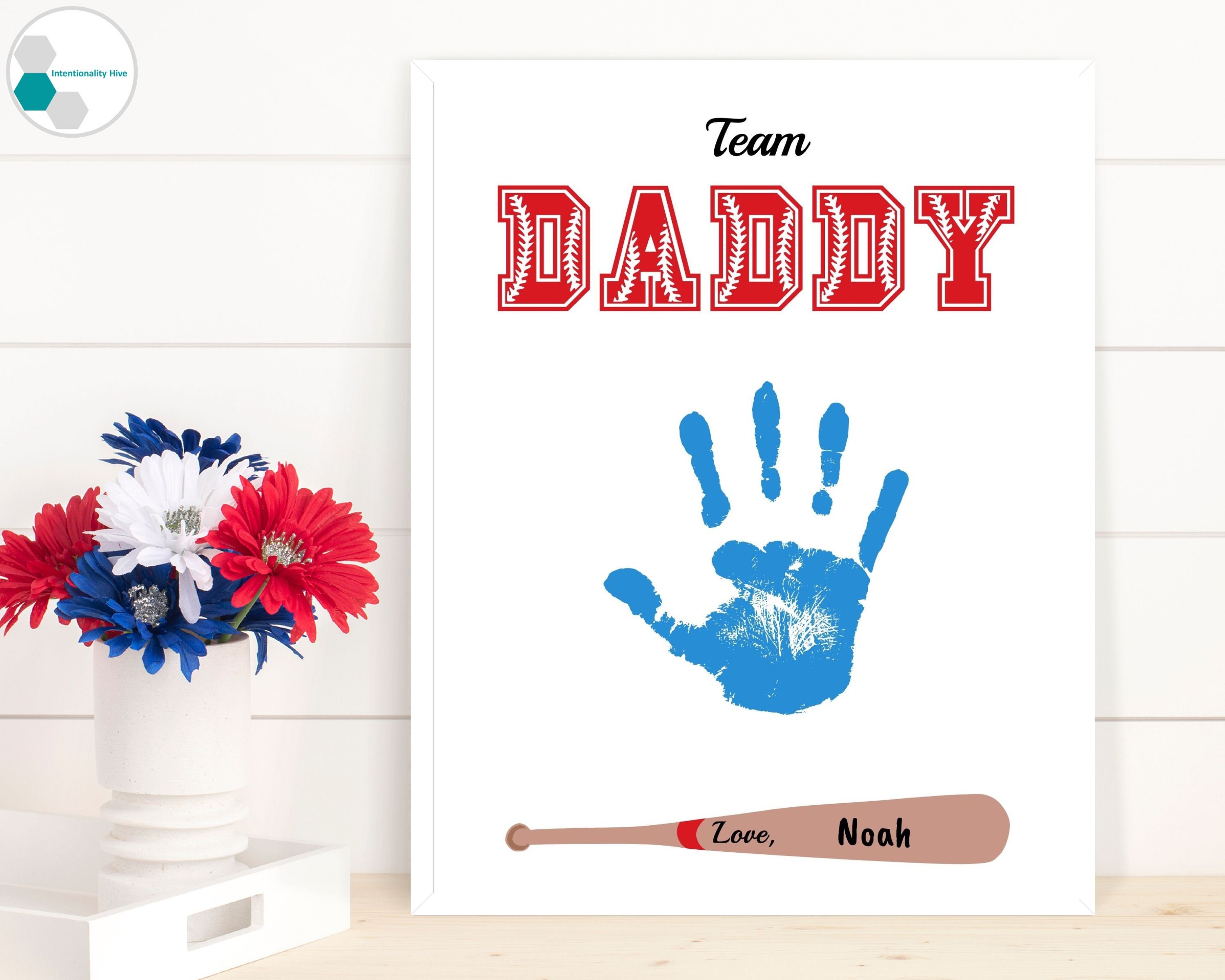 Baseball Dad Father's Day Handprint Gift, Personalized Baseball Gift ...