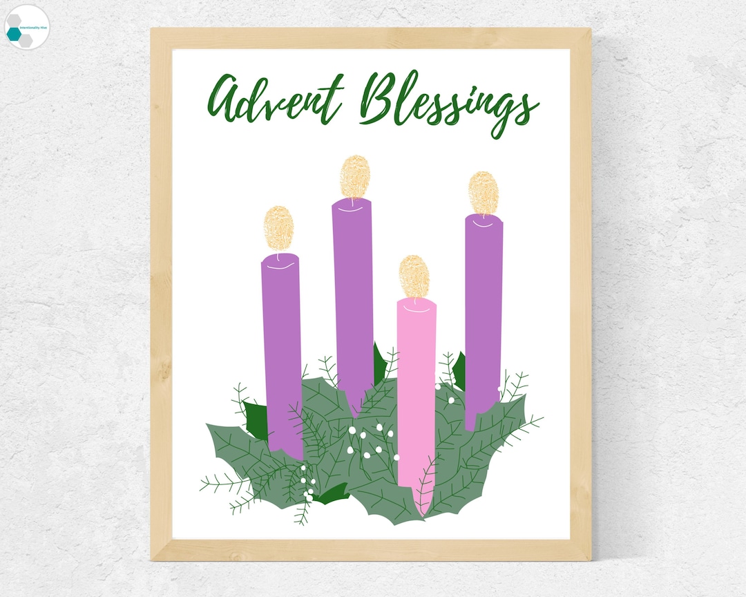 Advent Candles Fingerprint Craft for Kids | Christmas Fingerprint Art ...
