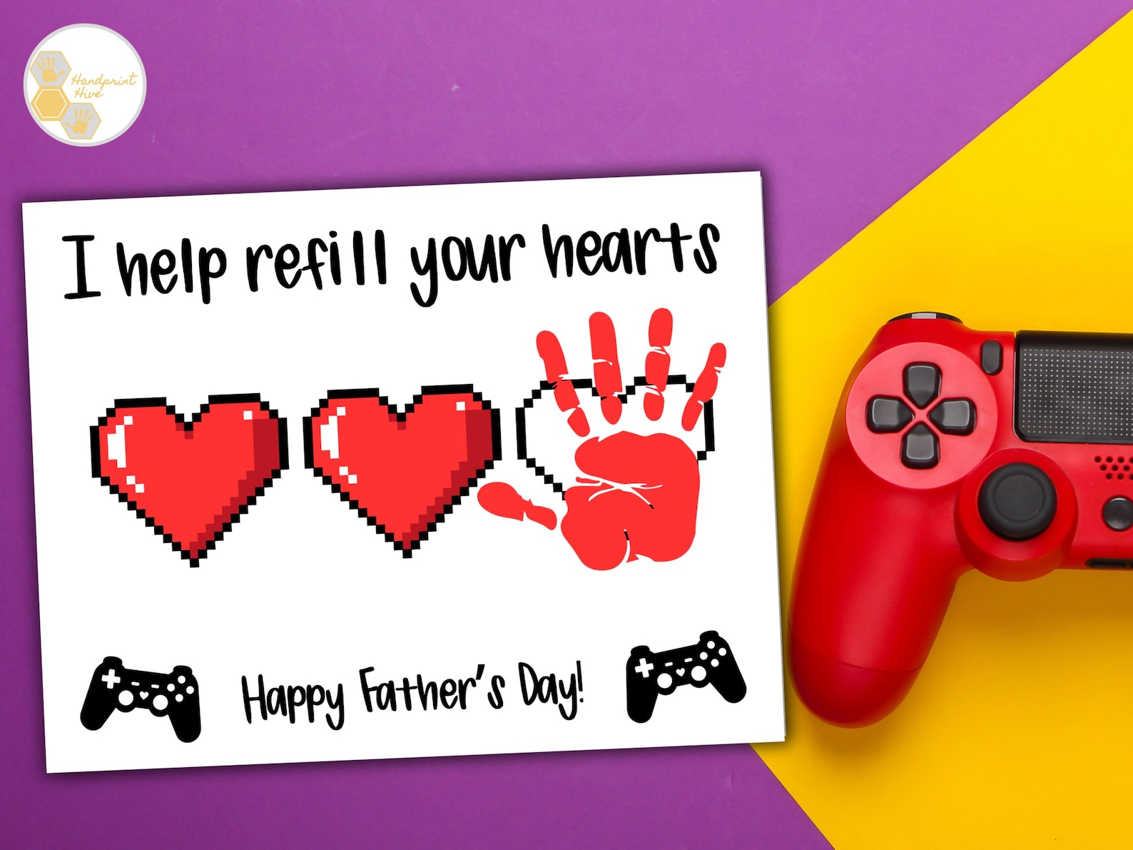 Gamer Father's Day Handprint Footprint Art Crafts, 1st Father's Day ...