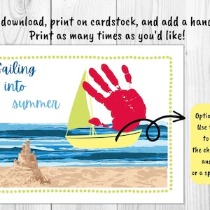 Summer Handprint Craft, Summer Craft for Toddlers Kids, Preschool Beach ...