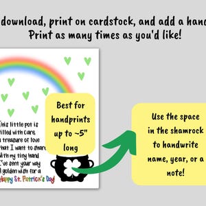 Gold St Patrick's Day Handprint Art Poem, DIY St Patricks Day Craft for ...