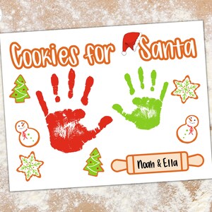 Cookies for Santa Handprint Art Craft, Christmas Handprint Craft ...
