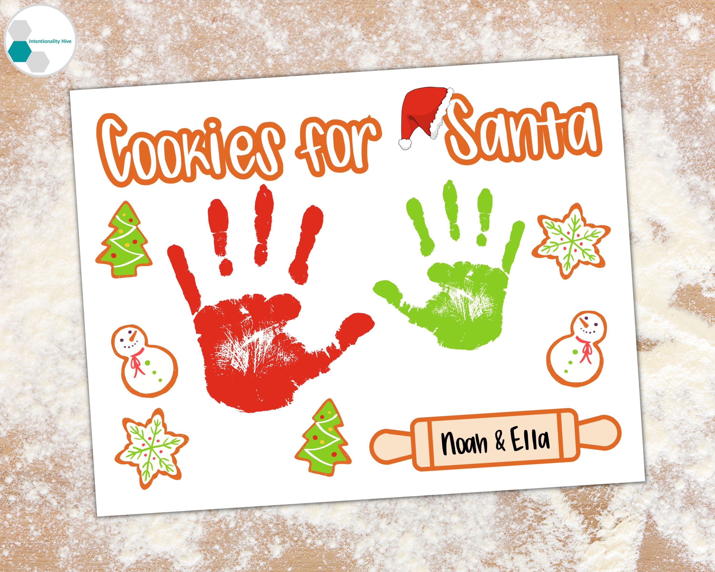 Cookies for Santa Handprint Art Craft, Christmas Handprint Craft ...