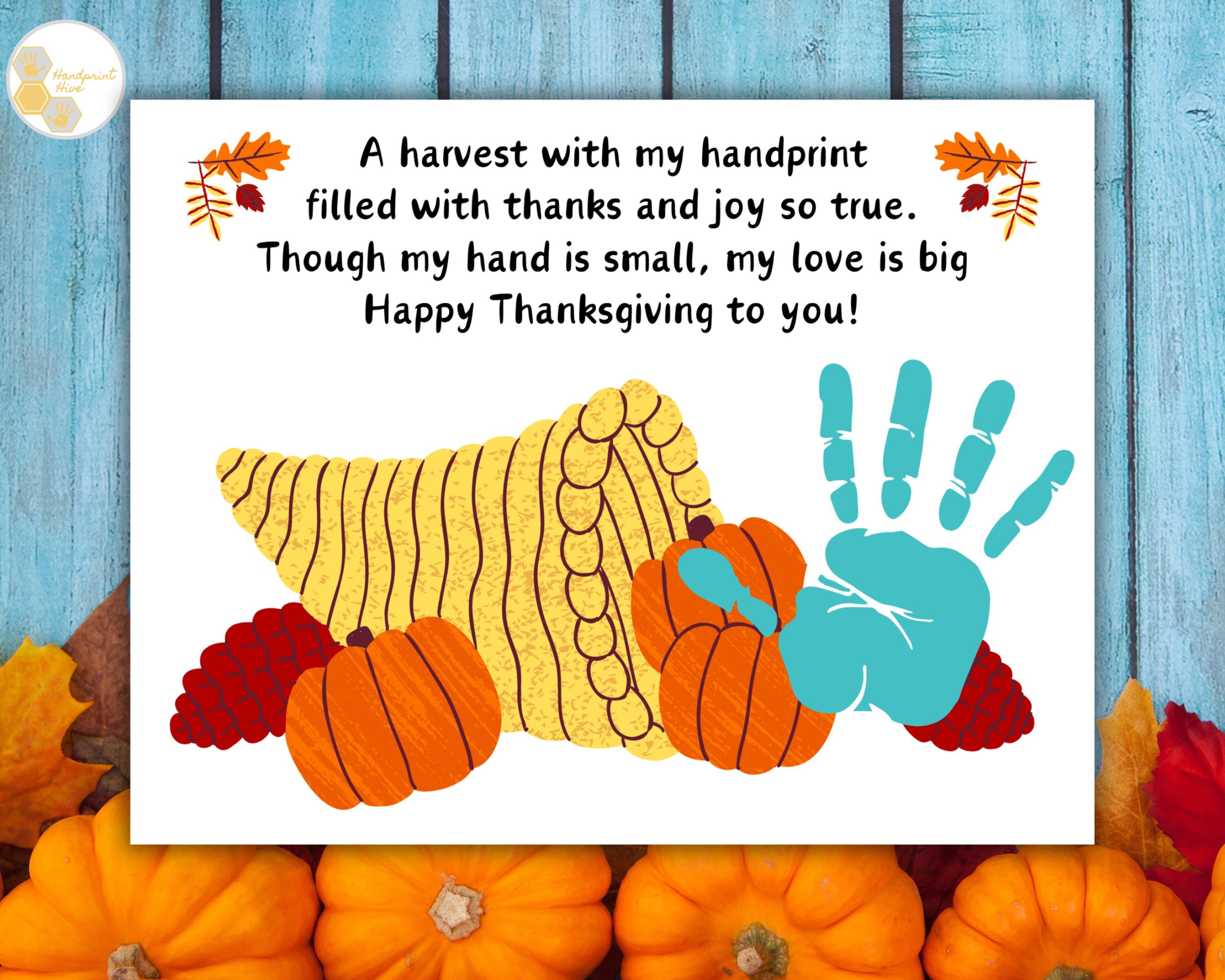 Cornucopia Thanksgiving Handprint Art Poem, Happy Thanksgiving ...