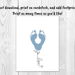 Footprint Art Flower Mother's Day Footprint Gift for Mom, Grandma From ...