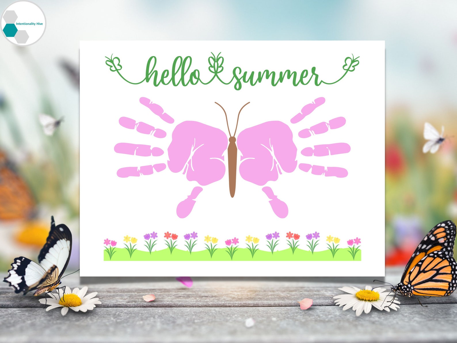 Butterfly Handprint Art Printable Butterfly Craft Preschool / Daycare ...