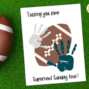 Superbowl Handprint Art Craft, Superbowl Baby, 2025 Superbowl Sunday ...