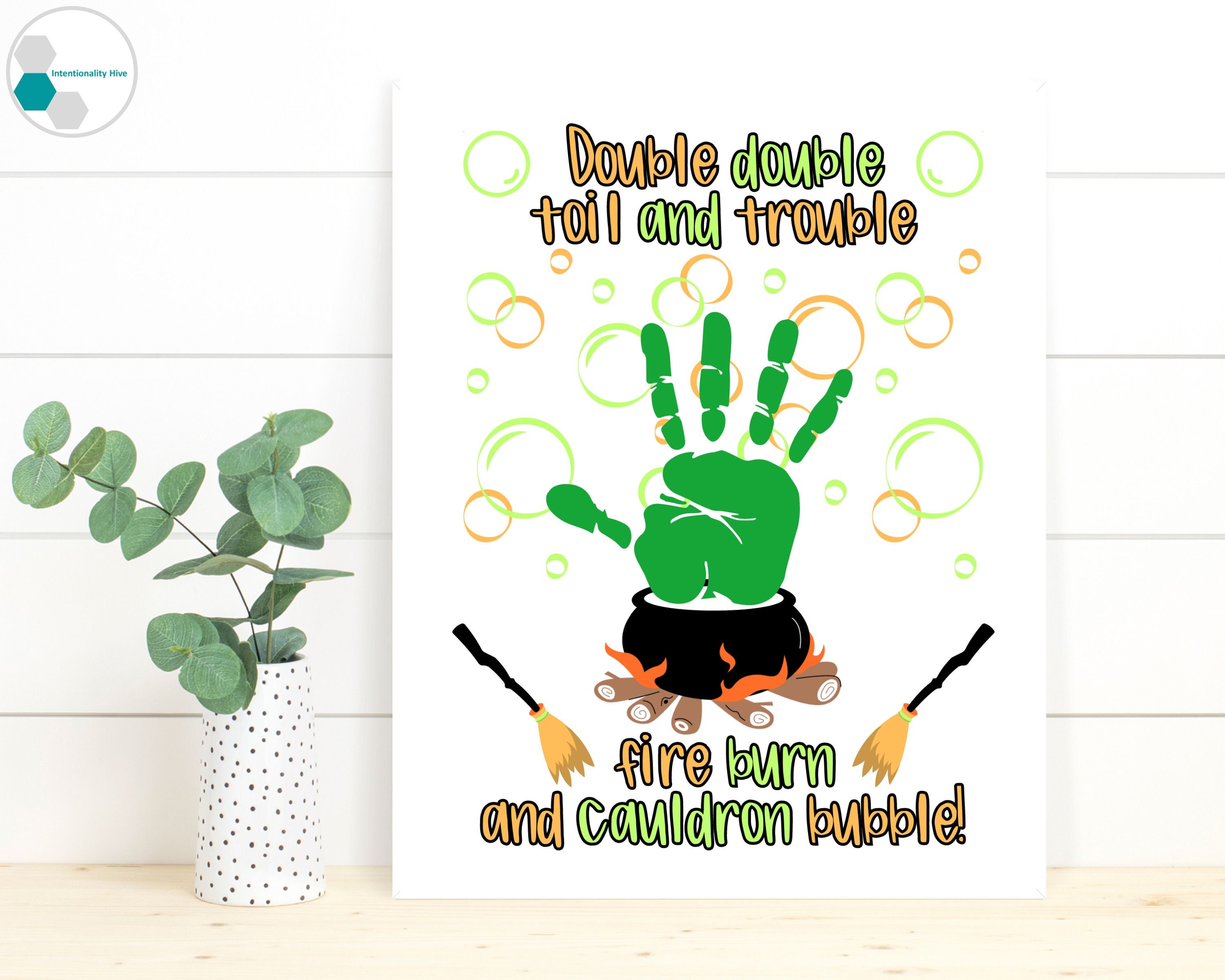 Cauldron Halloween Handprint Art Craft for Toddlers Baby Kids Preschool ...