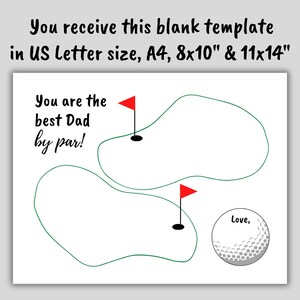 Best Dad by Par Footprint Art Craft Printable, DIY Father's Day Golf ...