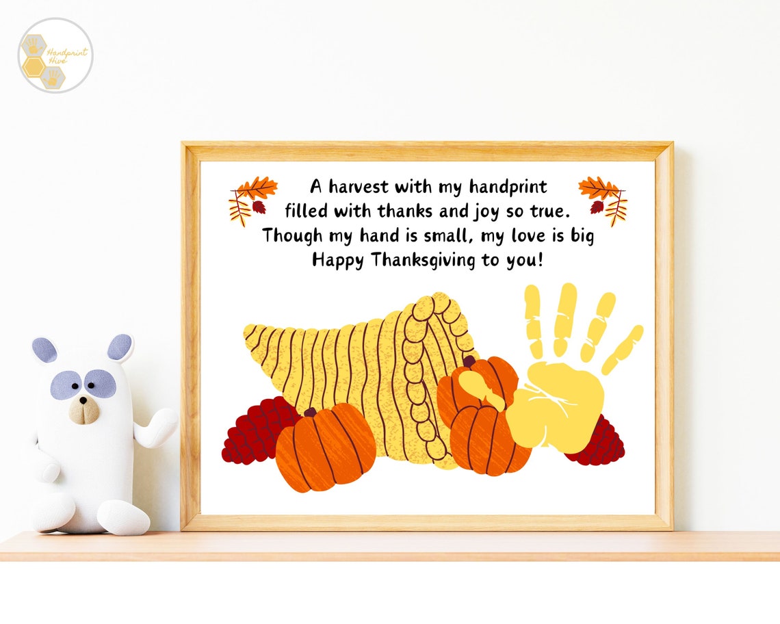 Cornucopia Thanksgiving Handprint Art Poem, Happy Thanksgiving ...