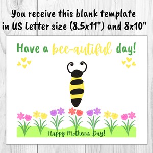 Bee Mother's Day Handprint Art for Toddlers, Preschool, Baby, Kids ...