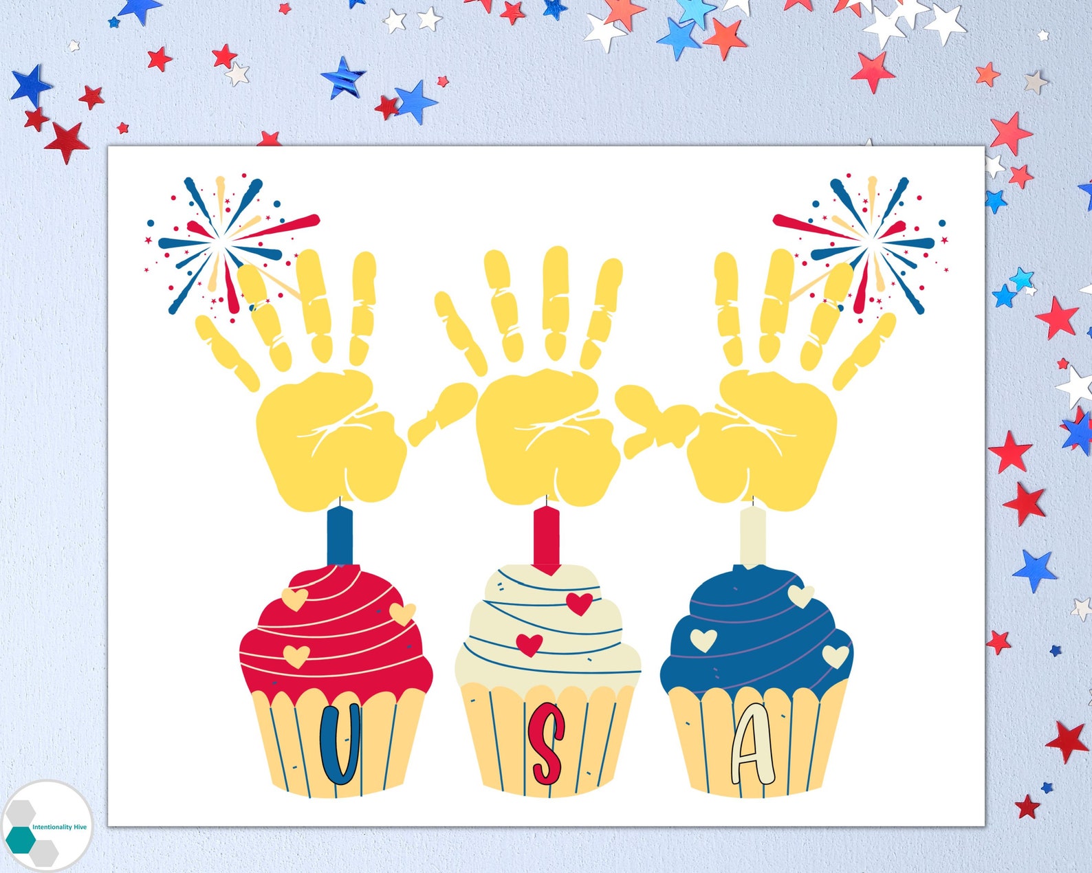 USA Fourth of July Handprint Art, 4th of July Craft for Toddler Baby ...