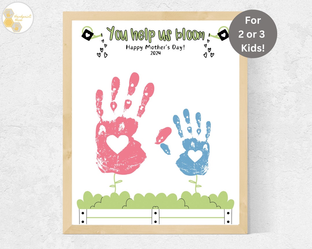 You Help Us Bloom Handprint Art Mother's Day 2024 Craft for 2 Kids 3 ...