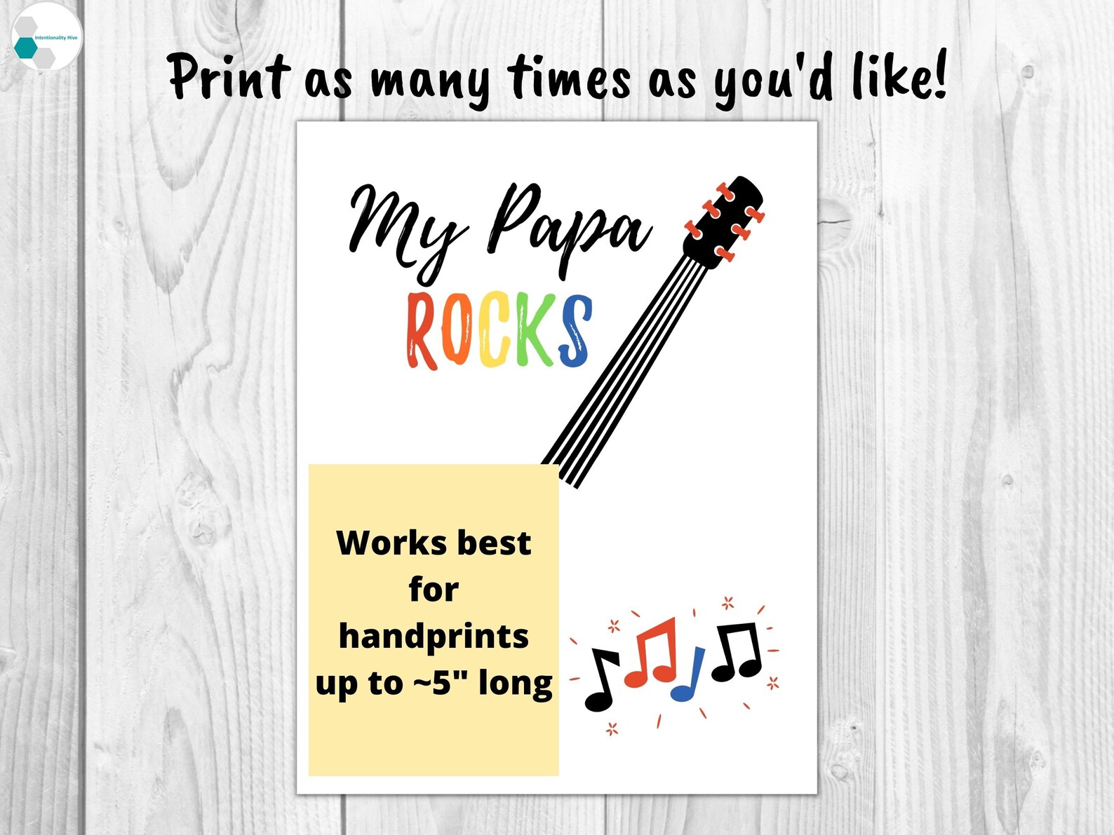 My Papa Rocks Handprint Art Gift for Papa Fathers Day Papa Gift From ...