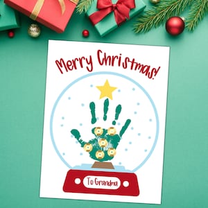 Christmas Snow Globe Handprint Craft, Christmas Handprint Art Craft for ...