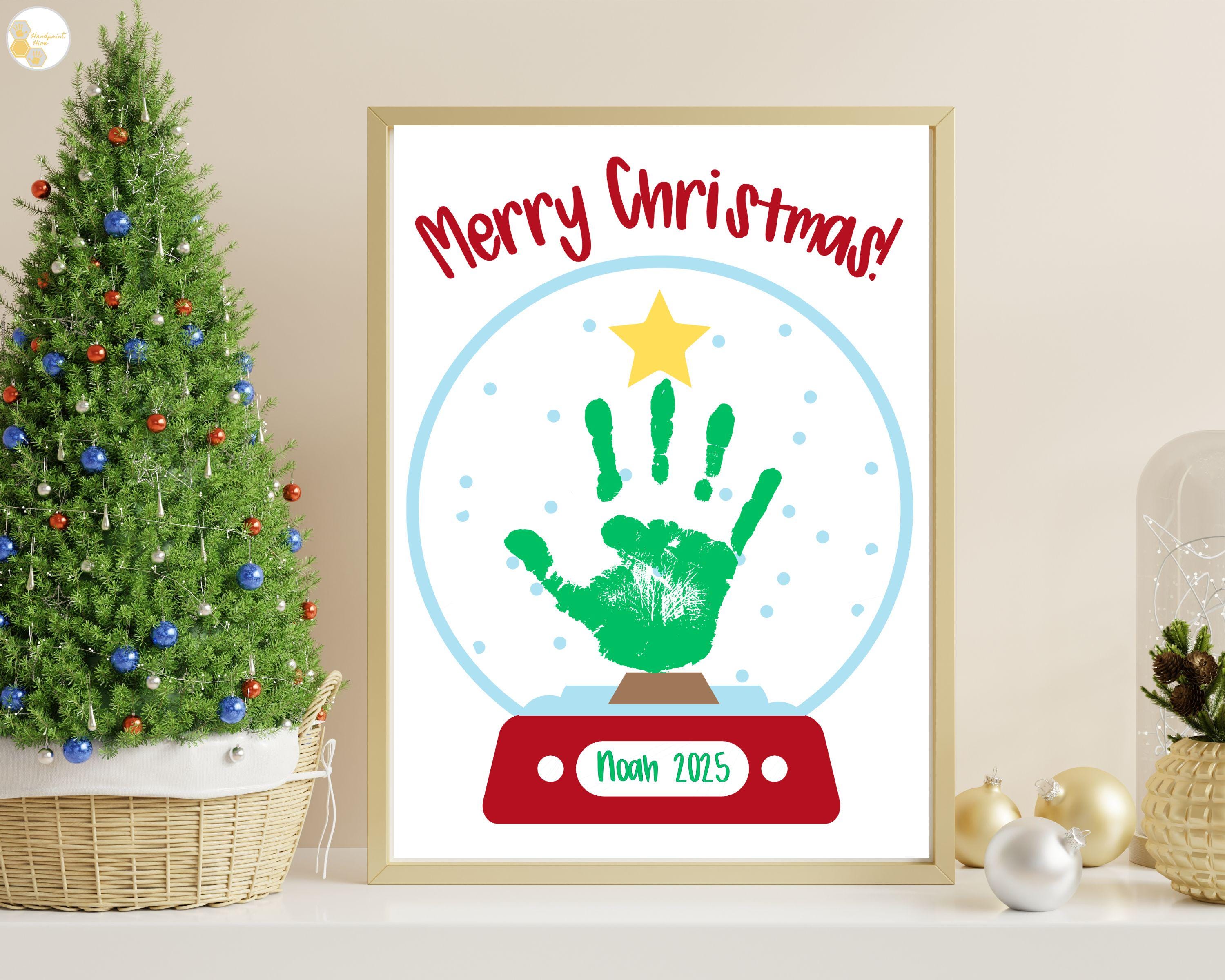 Christmas Snow Globe Handprint Craft, Christmas Handprint Art Craft for ...