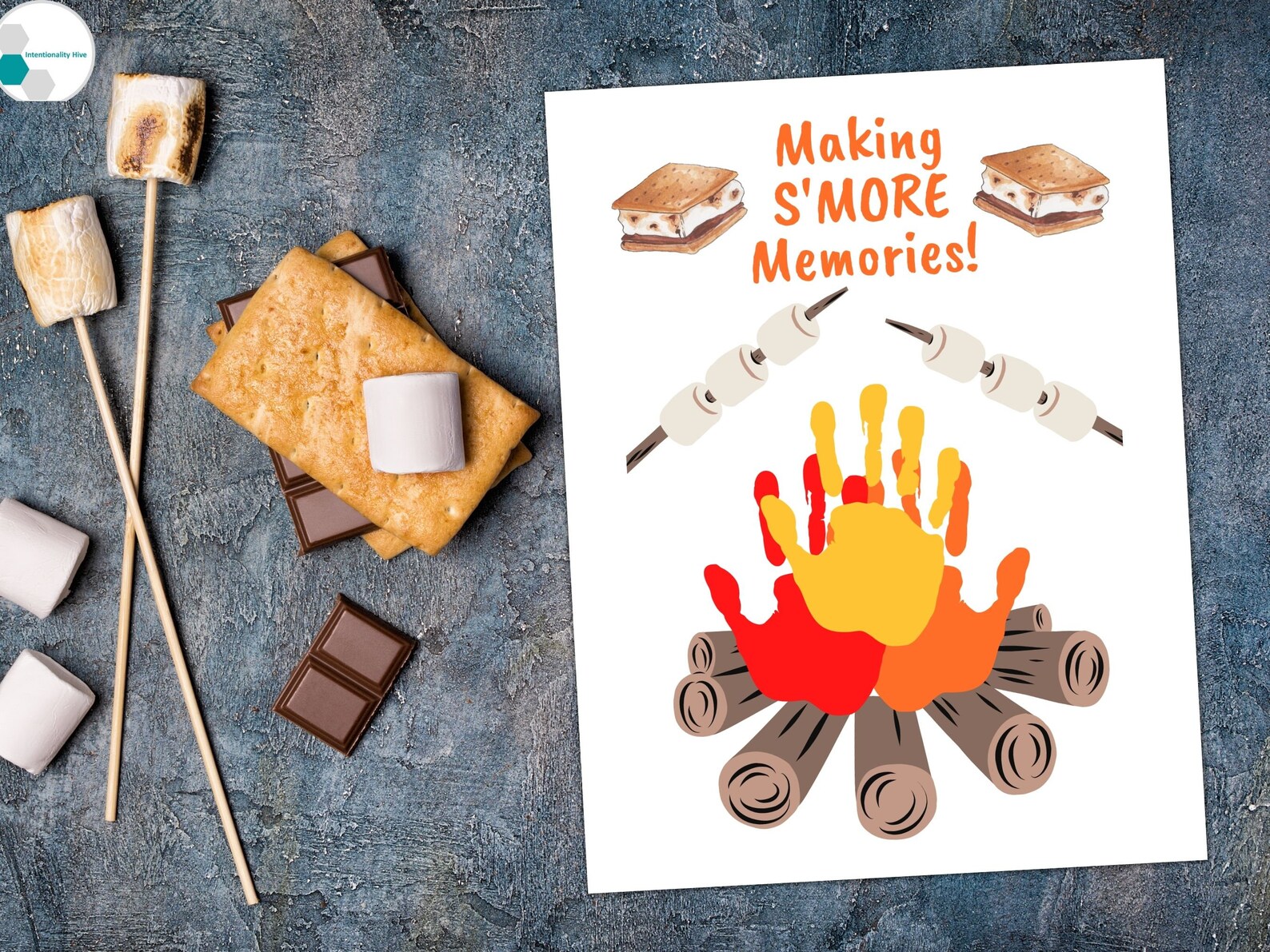 Campfire Handprint Art Making Smore Memories Camping Craft - Etsy