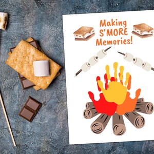 Campfire Handprint Art | Making Smore Memories Camping Craft for ...