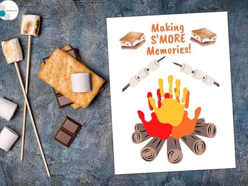 Campfire Handprint Art Making Smore Memories Camping Craft - Etsy