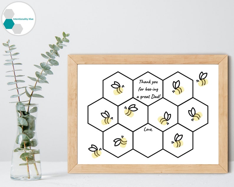 Bee Father's Day Fingerprints Craft for Dad Printable - Etsy