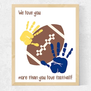 Football Dad Handprint Art Gift From Kids Baby Daughter Son, Football ...