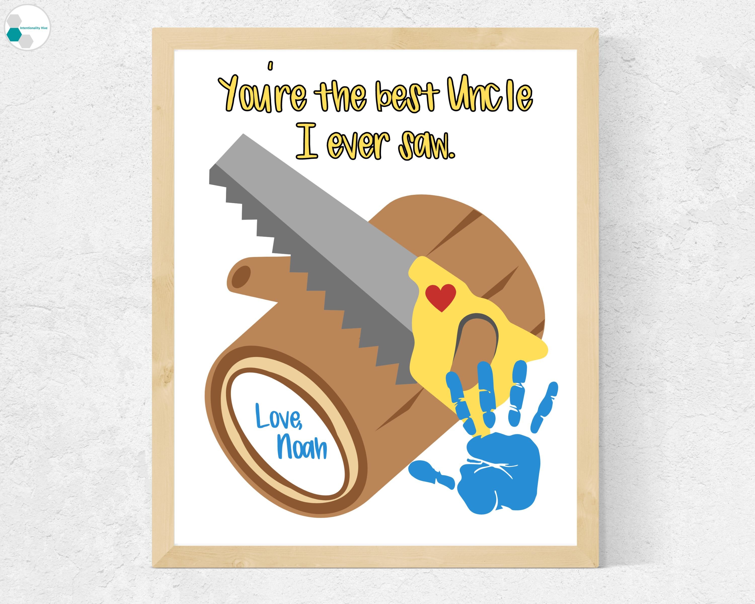 Uncle Handprint Craft Saw, Uncle Father's Day Uncle Card, Uncle Baby ...