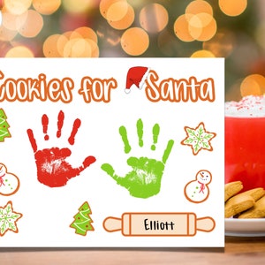 Cookies for Santa Handprint Art Craft, Christmas Handprint Craft ...