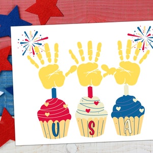 USA Fourth of July Handprint Art, 4th of July Craft for Toddler Baby ...