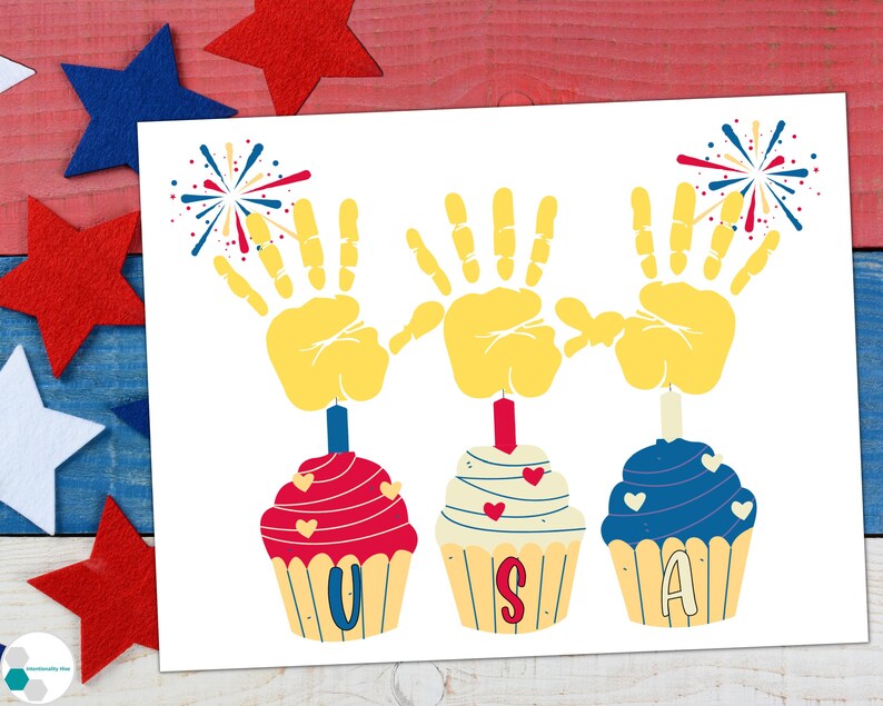 USA Fourth of July Handprint Art 4th of July Craft for - Etsy
