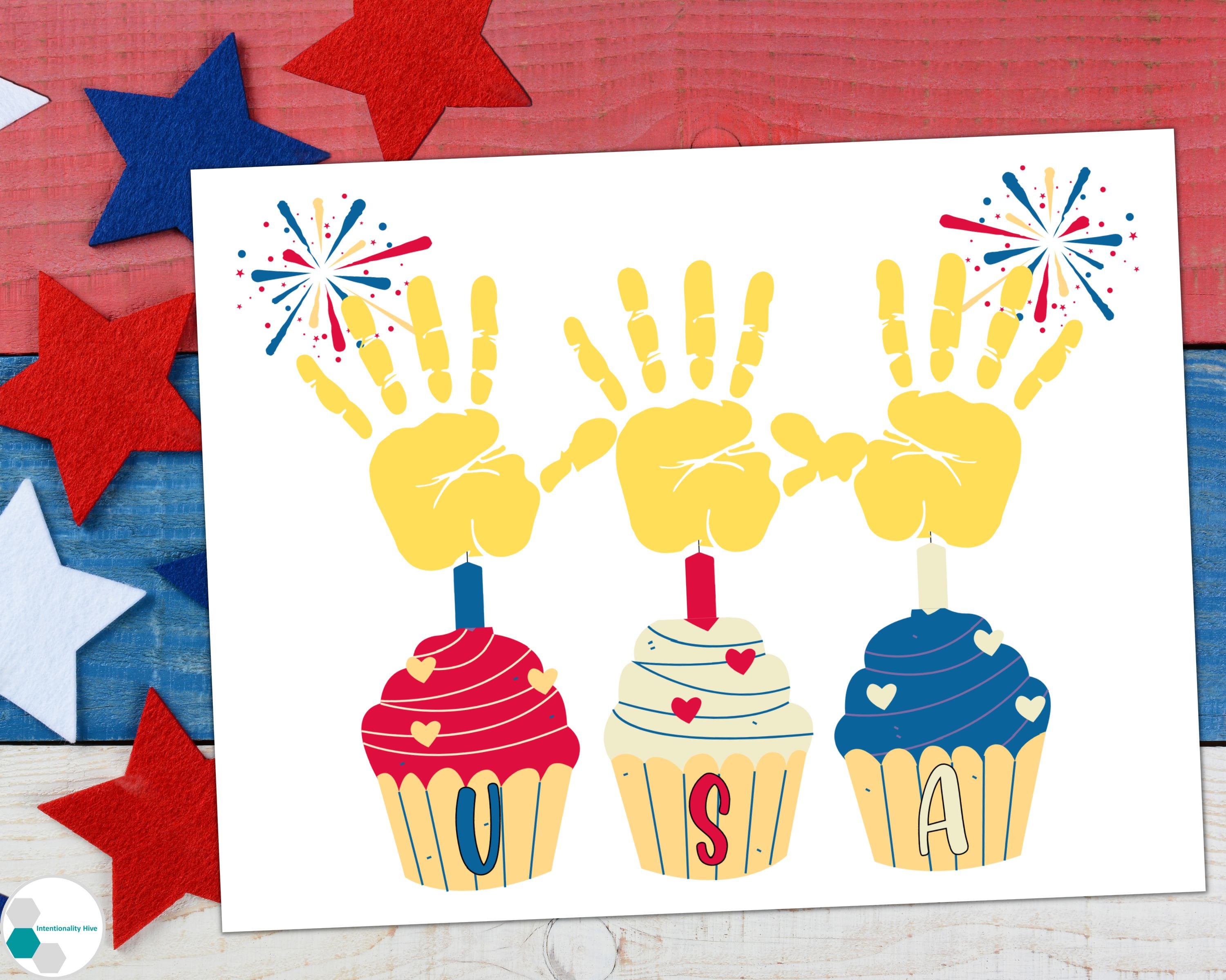 USA Fourth of July Handprint Art, 4th of July Craft for Toddler Baby ...