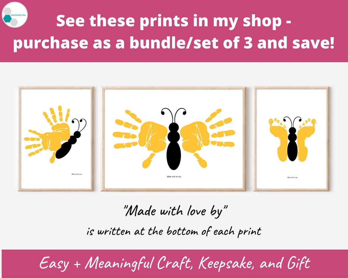 Butterfly Footprint Art Printable Butterfly Footprint Craft | Etsy