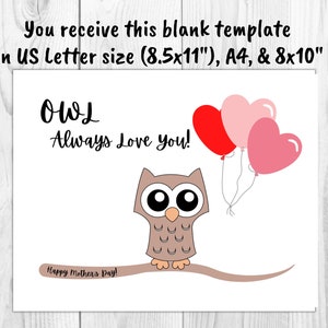 Mother's Day Handprint Craft for Mom, Grandma, Aunt | Owl Printable ...