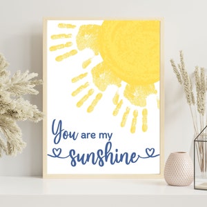You Are My Sunshine Handprint Art Craft PDF, Sunshine Craft Template ...